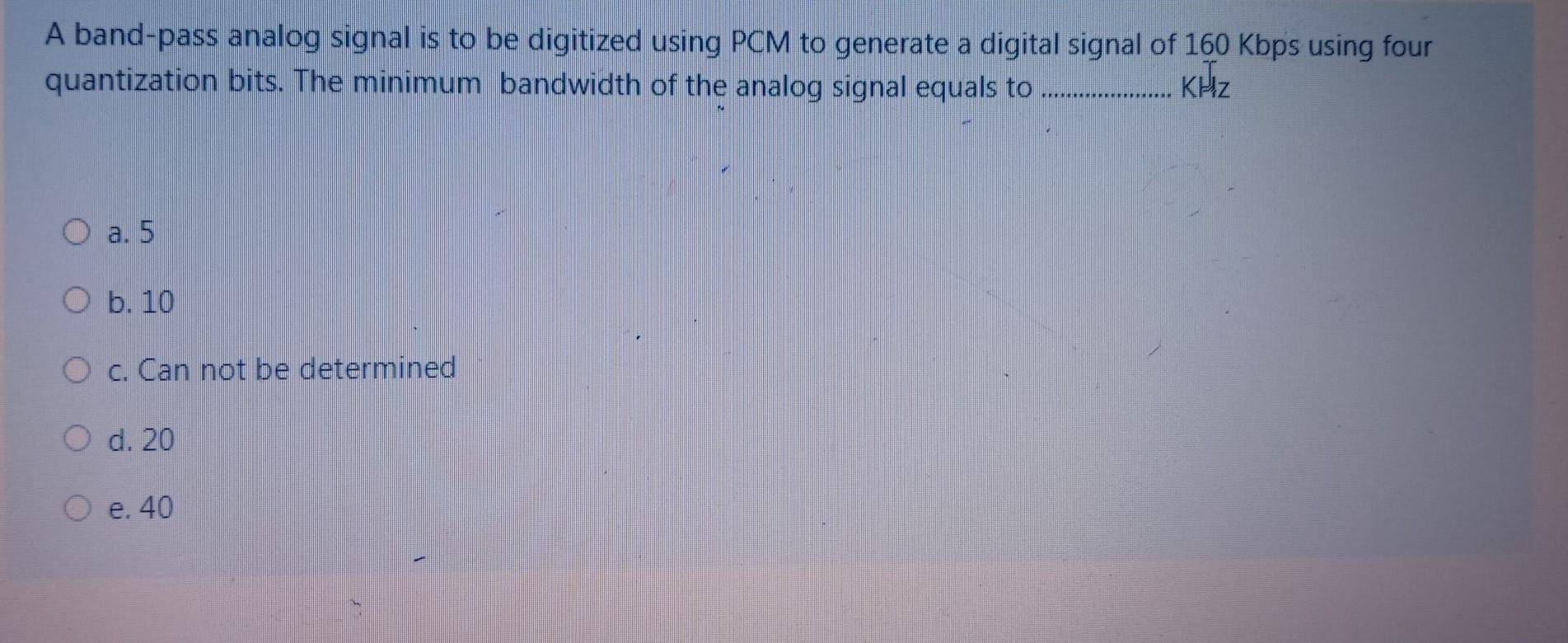 Solved A band-pass analog signal is to be digitized using | Chegg.com