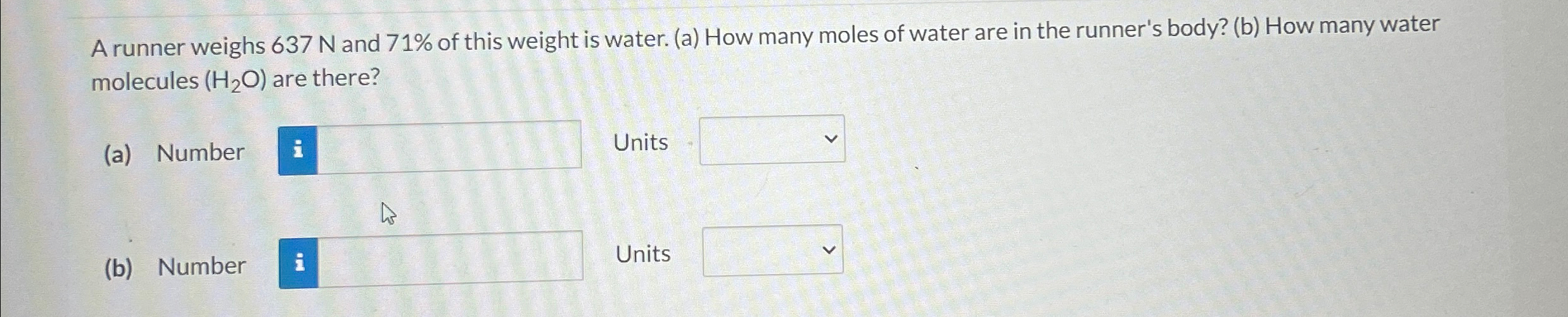 Solved A runner weighs 637N ﻿and 71% ﻿of this weight is | Chegg.com