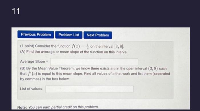 Solved Consider the function f(x)=1x on ﻿the interval | Chegg.com
