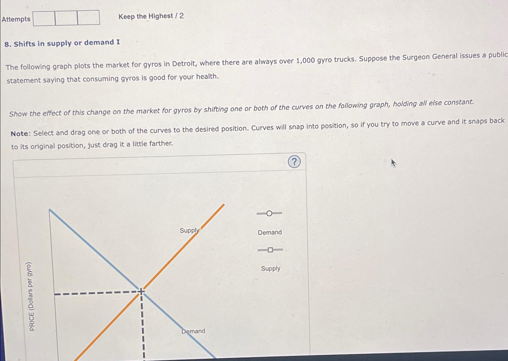 Solved AttemptsKeep the Highest / 28. ﻿Shifts in supply or | Chegg.com