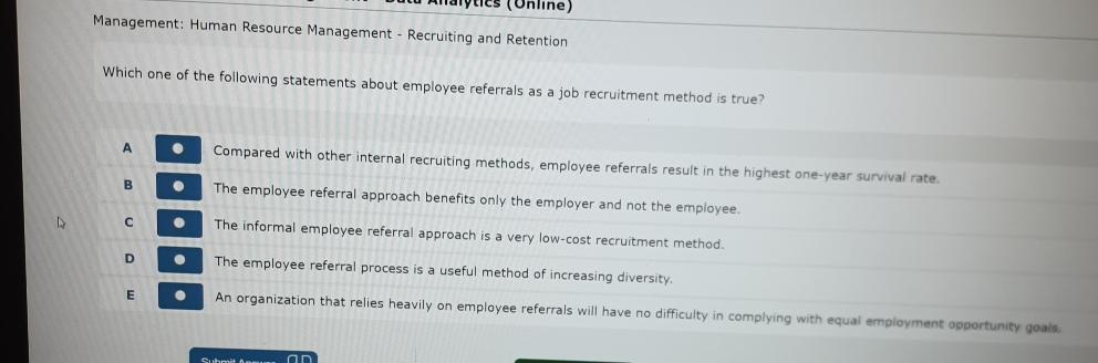 Solved Management: Human Resource Management - ﻿Recruiting | Chegg.com