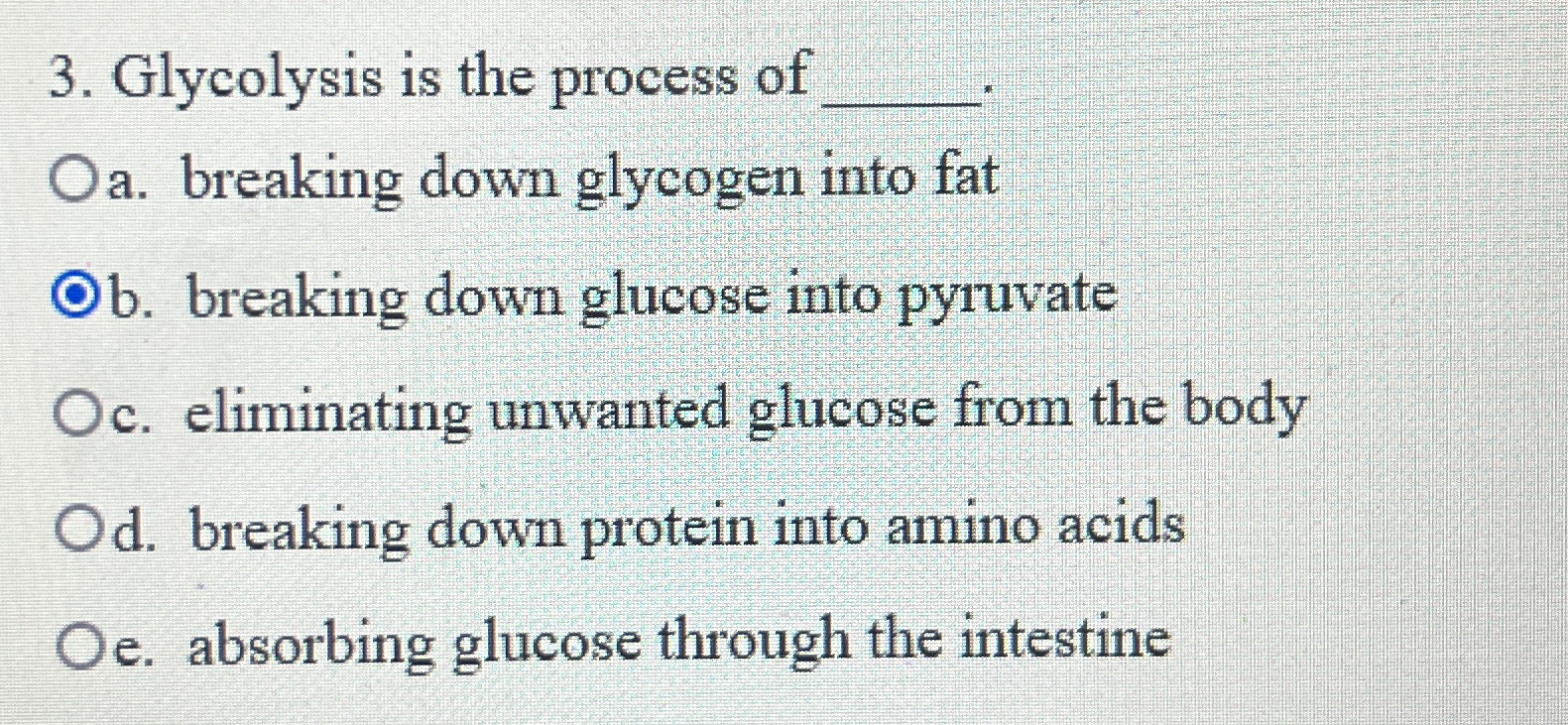 Solved Glycolysis is the process ofa. ﻿breaking down | Chegg.com