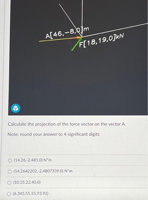 Solved Calculate the projection of the force vector on the | Chegg.com
