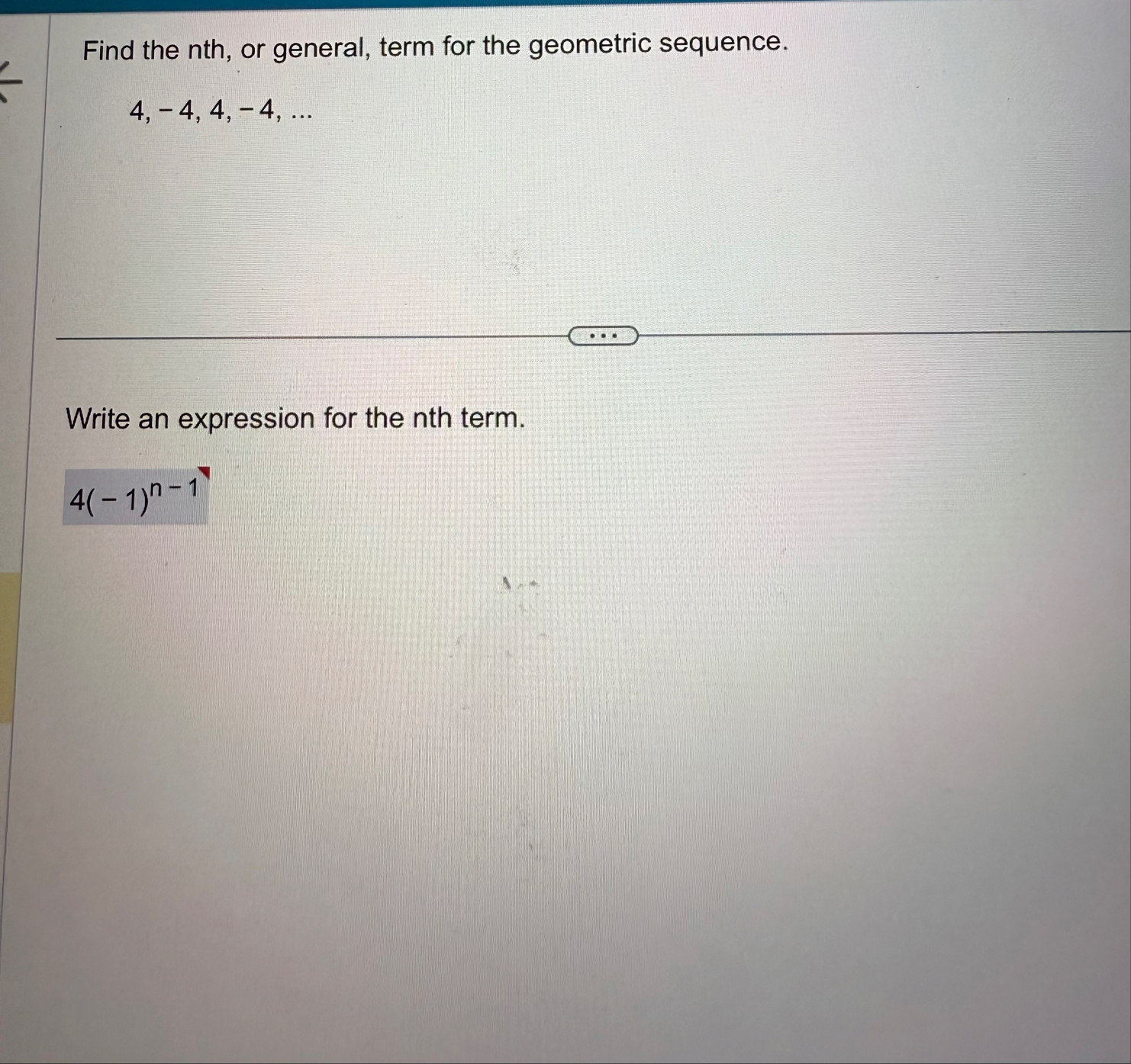 Solved Find the n ﻿th, ﻿or general, term for the geometric | Chegg.com
