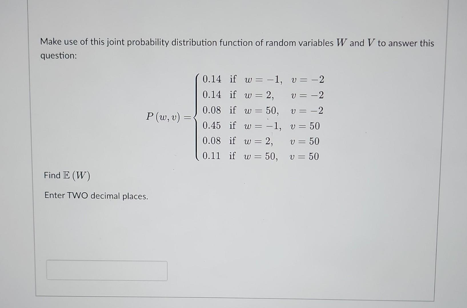 Solved You'll be using this joint probability distribution | Chegg.com
