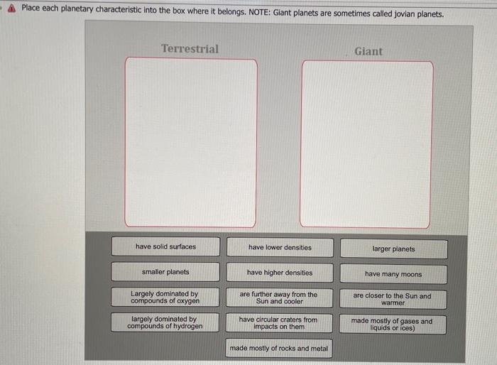 Solved (6%) Problem 2: Below is a list of planetary | Chegg.com