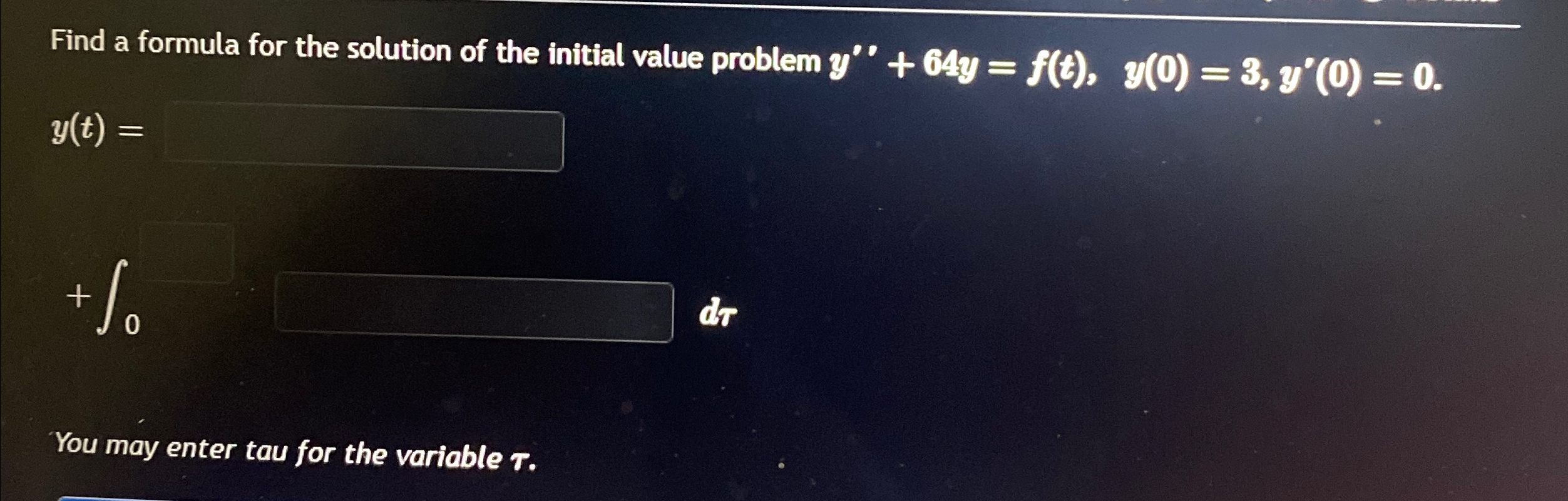 Solved Find a formula for the solution of the initial value | Chegg.com