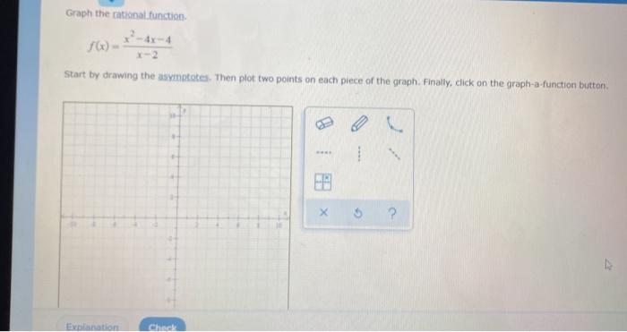 Solved Graph the rational function Start by drawing the | Chegg.com