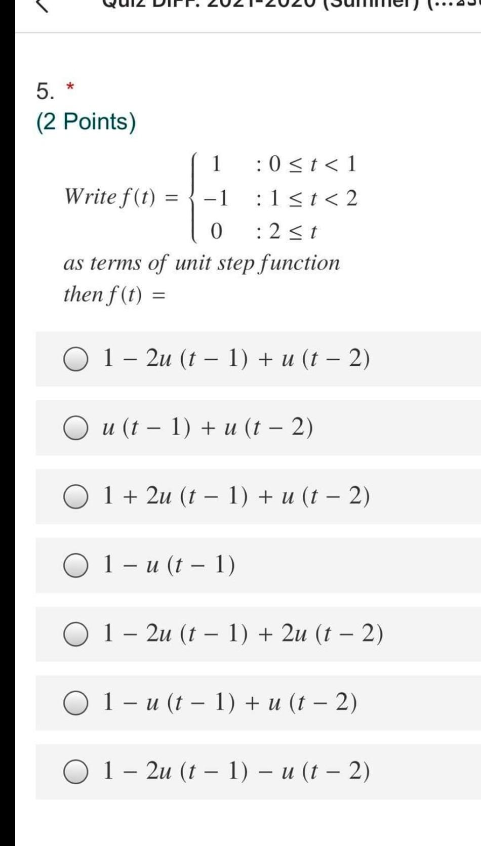 Solved 5. (2 Points) 1 :0 | Chegg.com