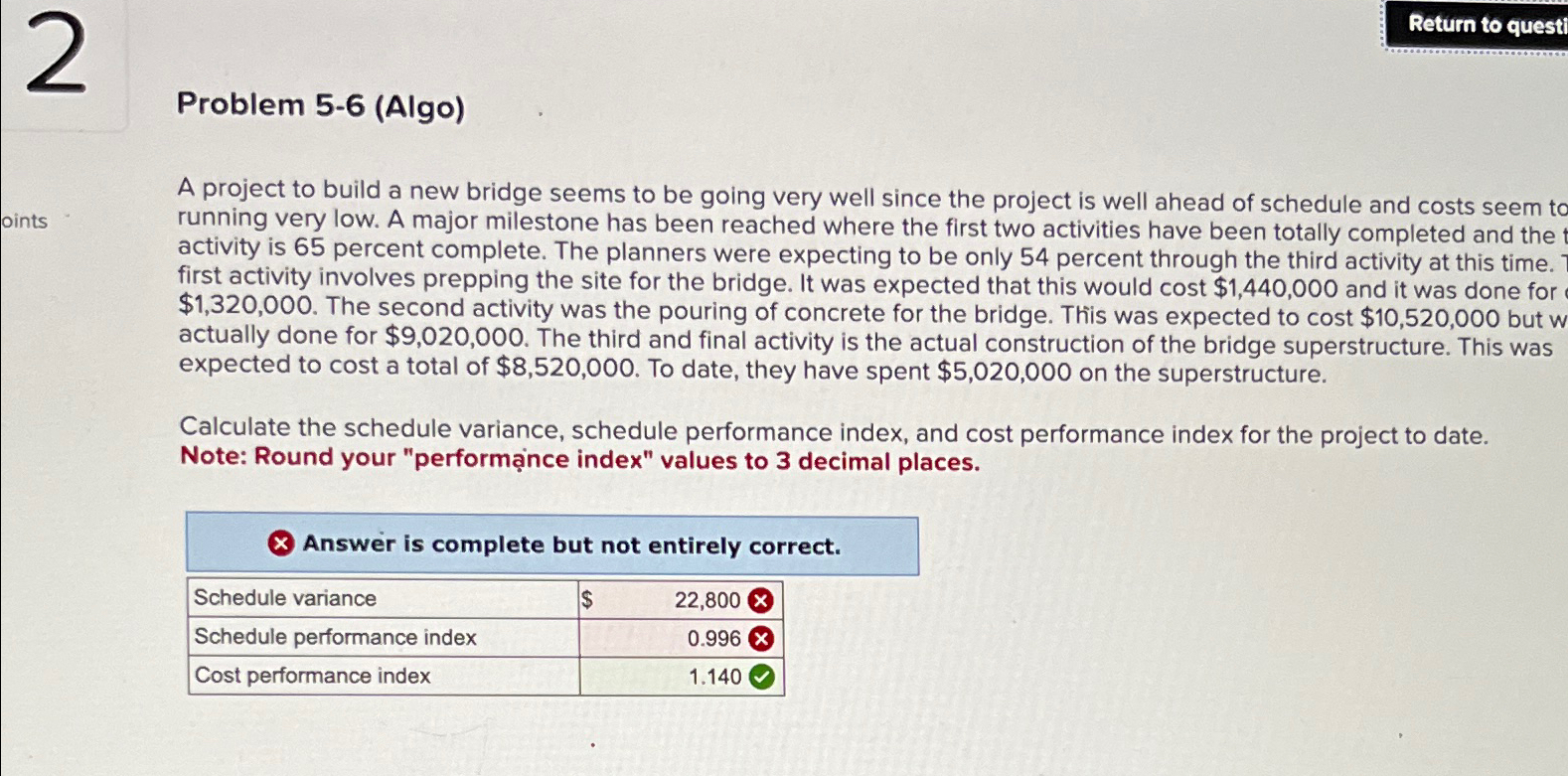 Problem 5-6 (Algo)A project to build a new bridge | Chegg.com