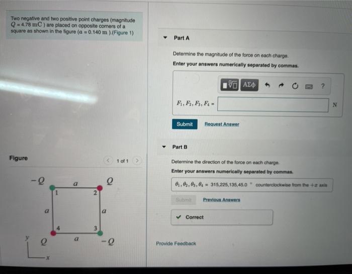 Solved Two negative and two positive point charges | Chegg.com
