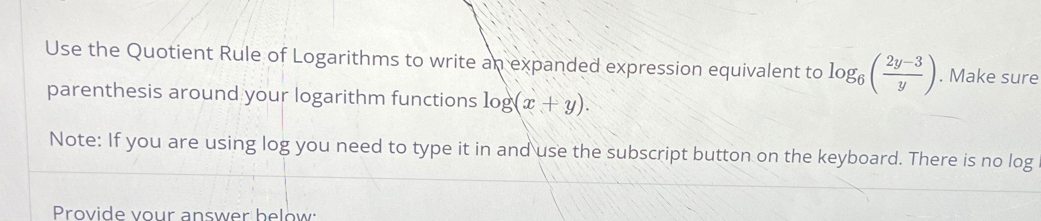 Solved Use the Quotient Rule of Logarithms to write ap | Chegg.com