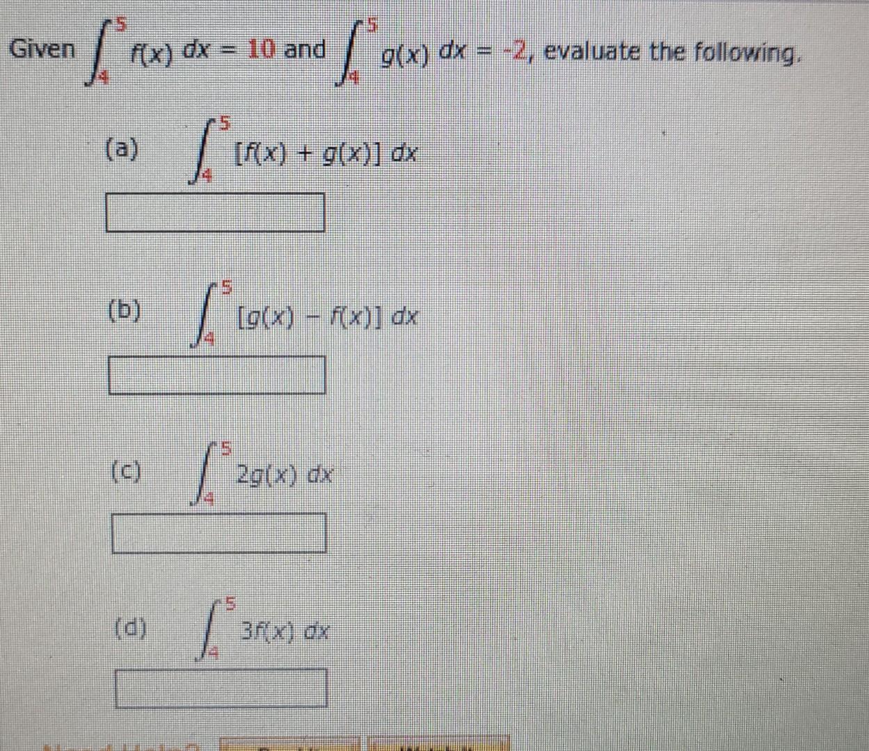 Solved 6 Given fix) dx = 8 and no $ f(x) dx = -5, evaluate | Chegg.com