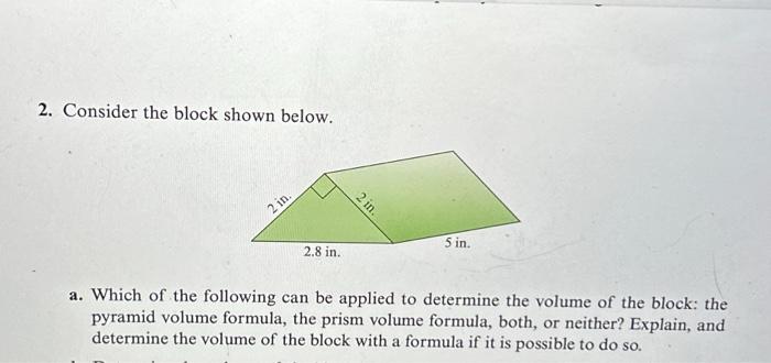Solved 2. Consider the block shown below. a. Which of the | Chegg.com