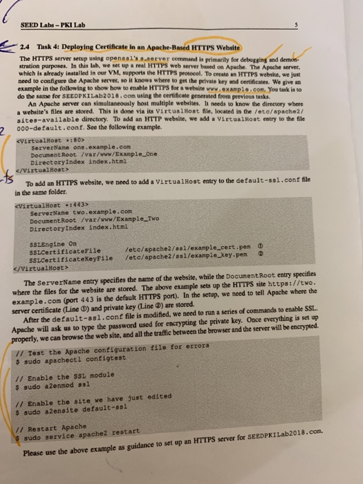 SEED Labs-PKI Lab 2.4 Task 4: Deploying Certificate | Chegg.com