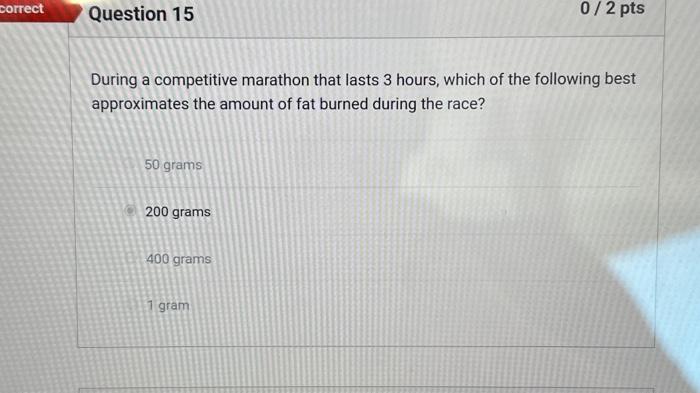 Solved Which of the following RQ (RER) values would most | Chegg.com
