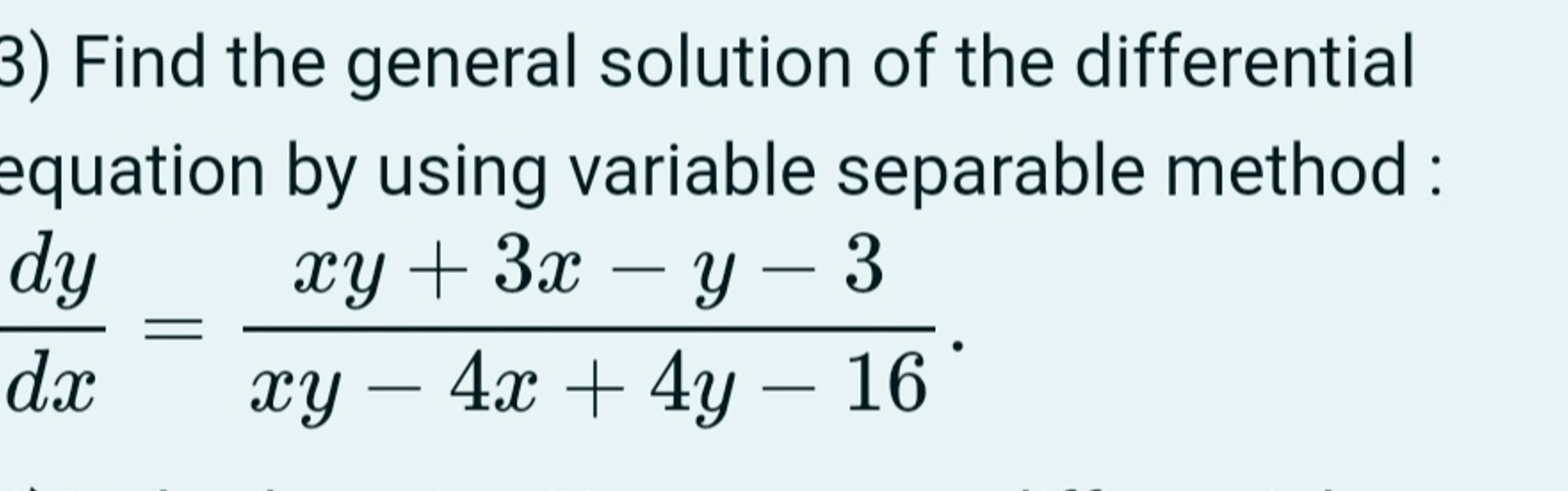 Solved Find the general solution of the differentialequation | Chegg.com