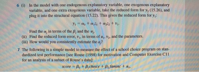 Solved 1 Consider a simple model to estimate the effect of | Chegg.com