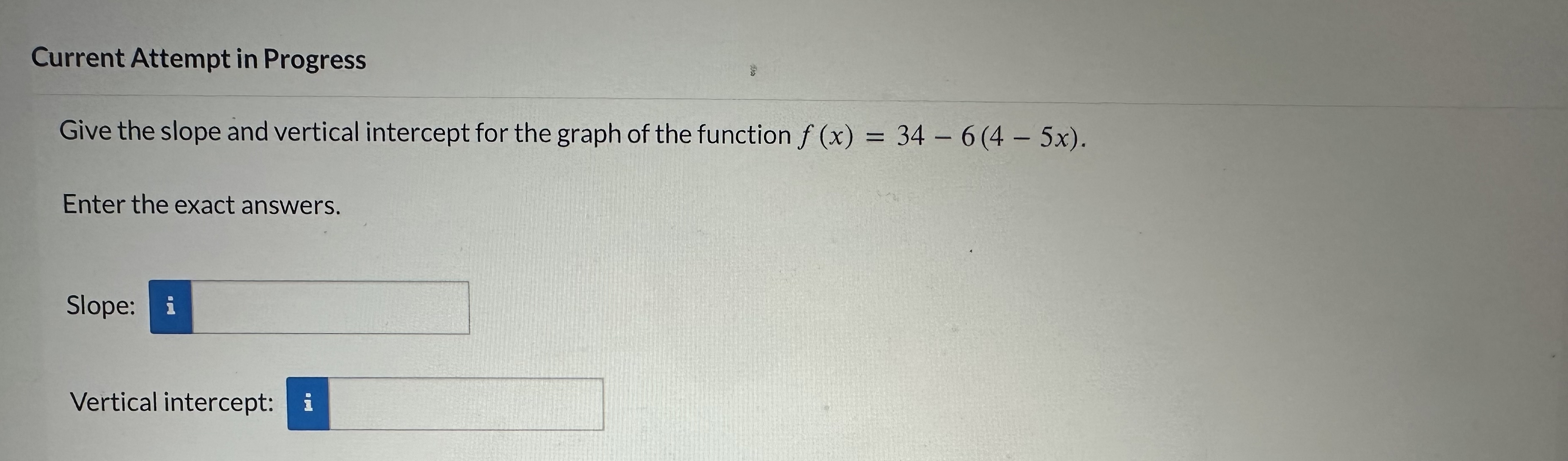 Solved Give the slope and vertical intercept for the graph | Chegg.com