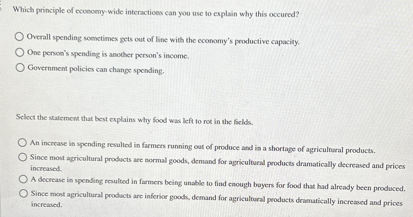 Solved Which principle of economy-wide interactions can you | Chegg.com