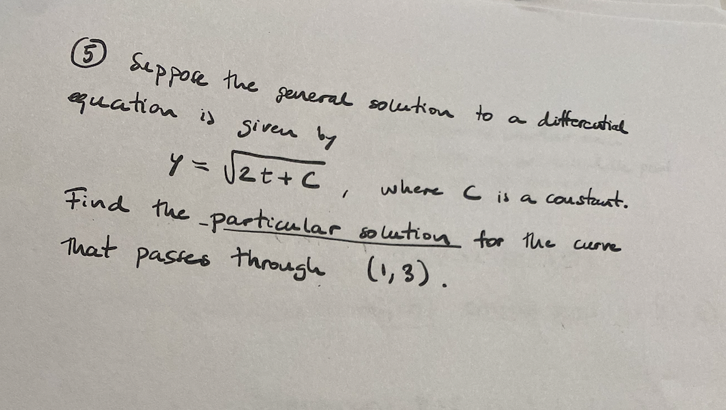 Solved How would I find the particular solution for this? | Chegg.com