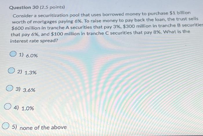 Solved Consider a securitization pool that uses borrowed | Chegg.com