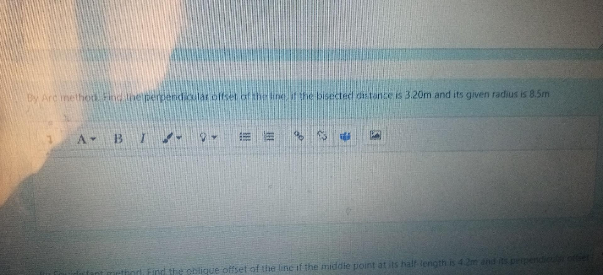 Solved By Arc method. Find the perpendicular offset of the | Chegg.com