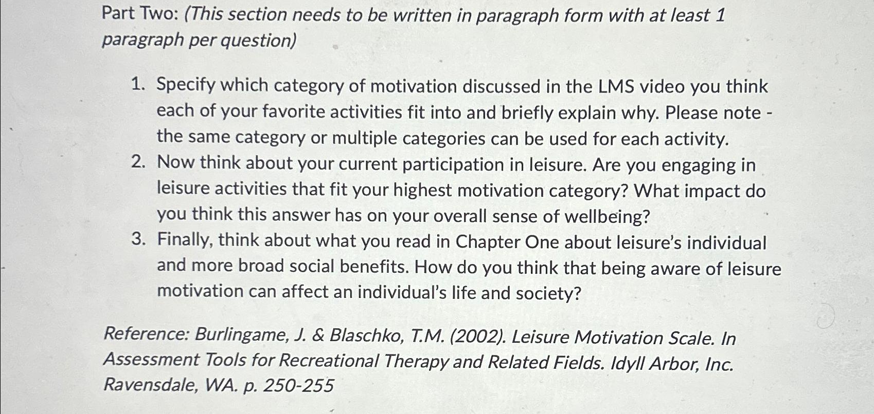 Solved Part Two: (This section needs to be written in | Chegg.com