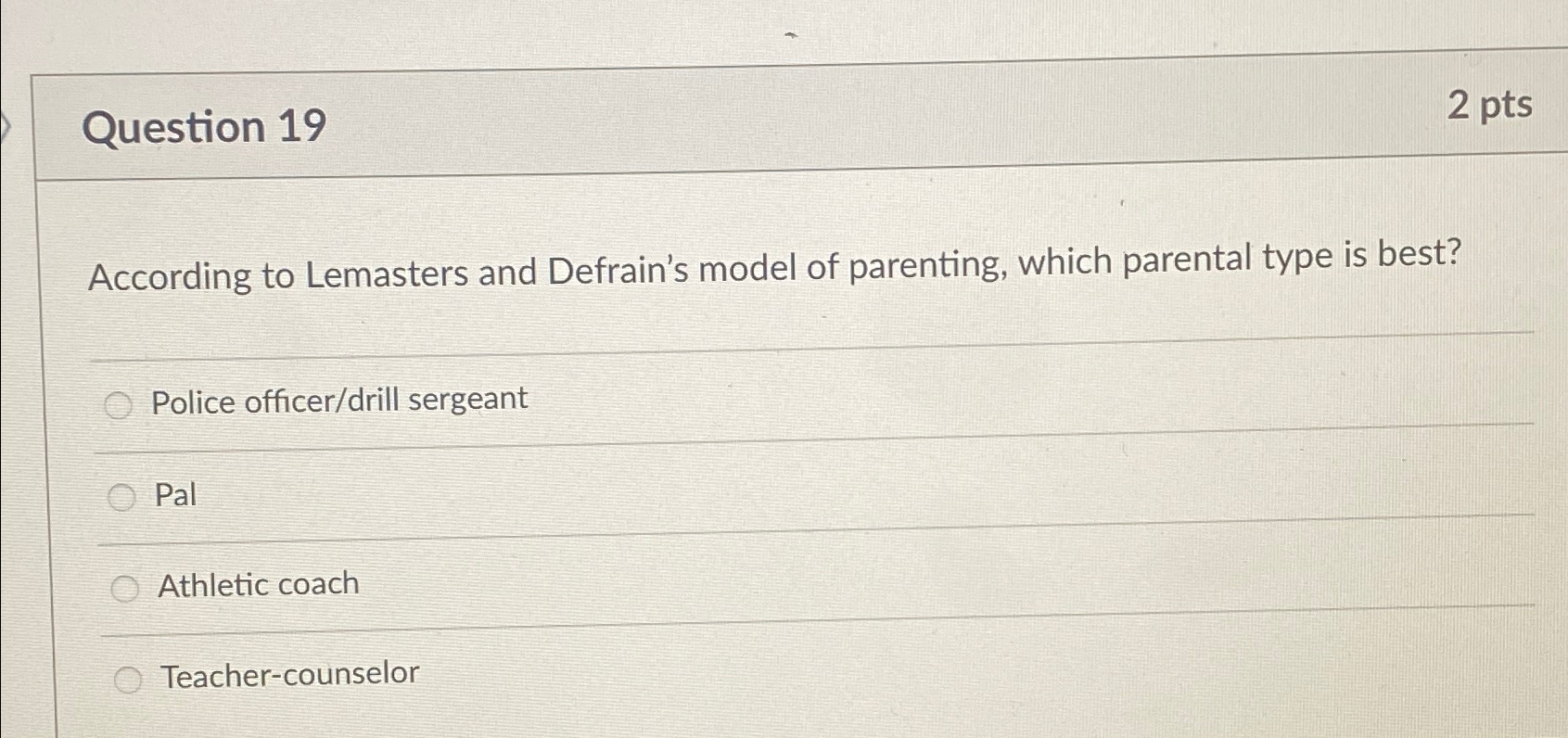 Solved Question 192 ﻿ptsAccording to Lemasters and Defrain's | Chegg.com