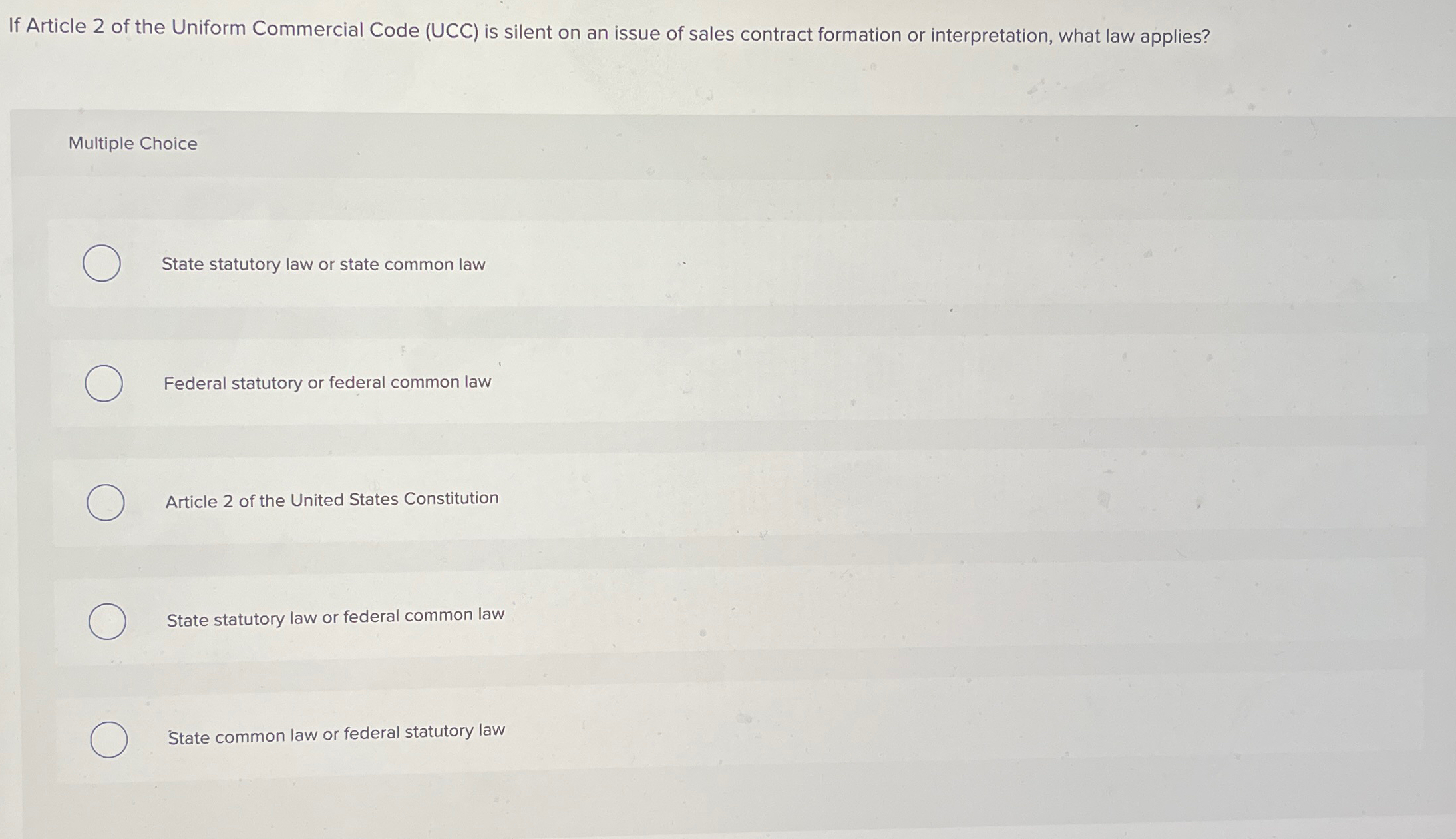 Solved If Article 2 ﻿of the Uniform Commercial Code (UCC) | Chegg.com