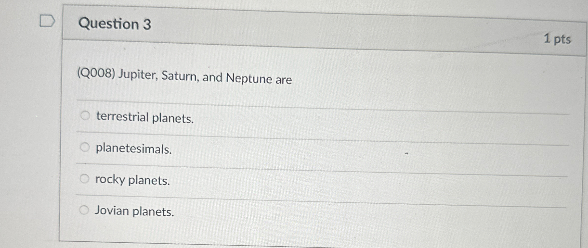 Solved Question 31 ﻿pts(Q008) ﻿Jupiter, Saturn, and Neptune | Chegg.com