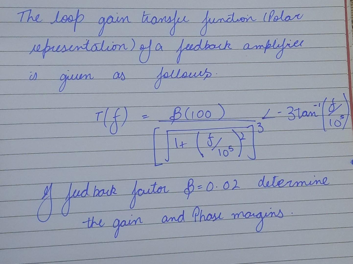 Solved The loop gain transfer function (Polar | Chegg.com