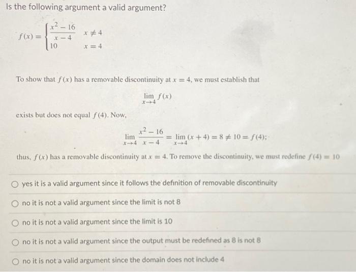 Solved Is the following argument a valid argument? | Chegg.com