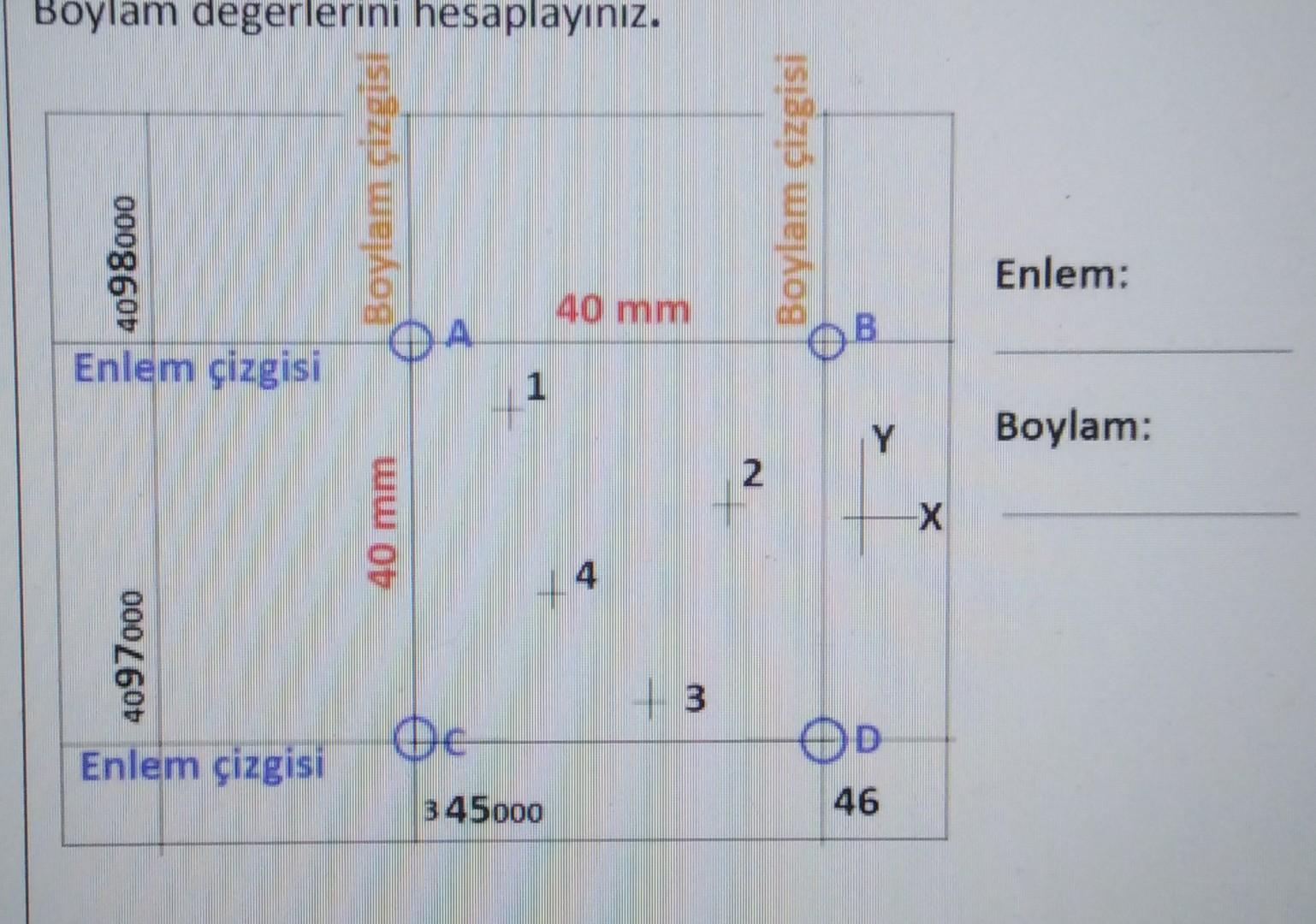 Question 6a: On the map below, the vertical distance | Chegg.com