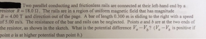 Solved Two parallel conducting and frictionless rails are | Chegg.com