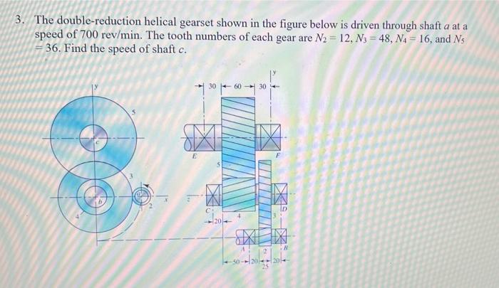 Solved 3. The double-reduction helical gearset shown in the | Chegg.com
