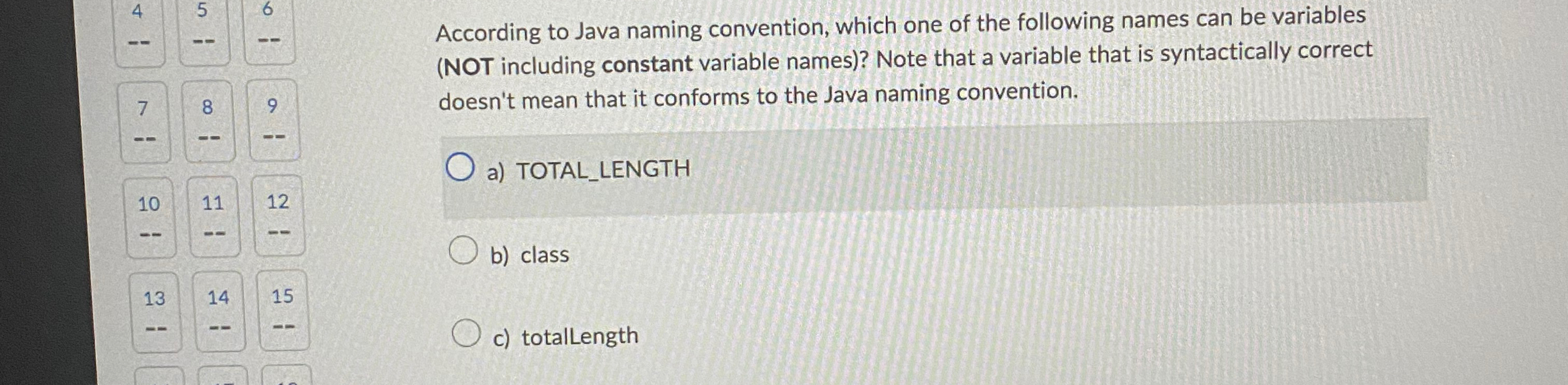According to Java naming convention, which one of the | Chegg.com