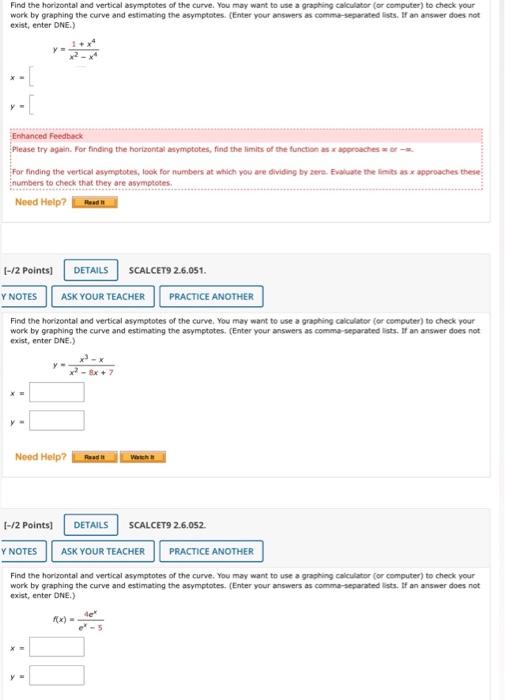 Solved Find the horizontal and wertical asymptotes of the | Chegg.com