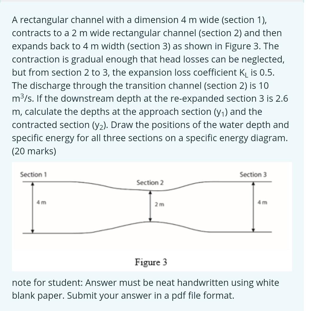 Solved A rectangular channel with a dimension 4 m wide | Chegg.com