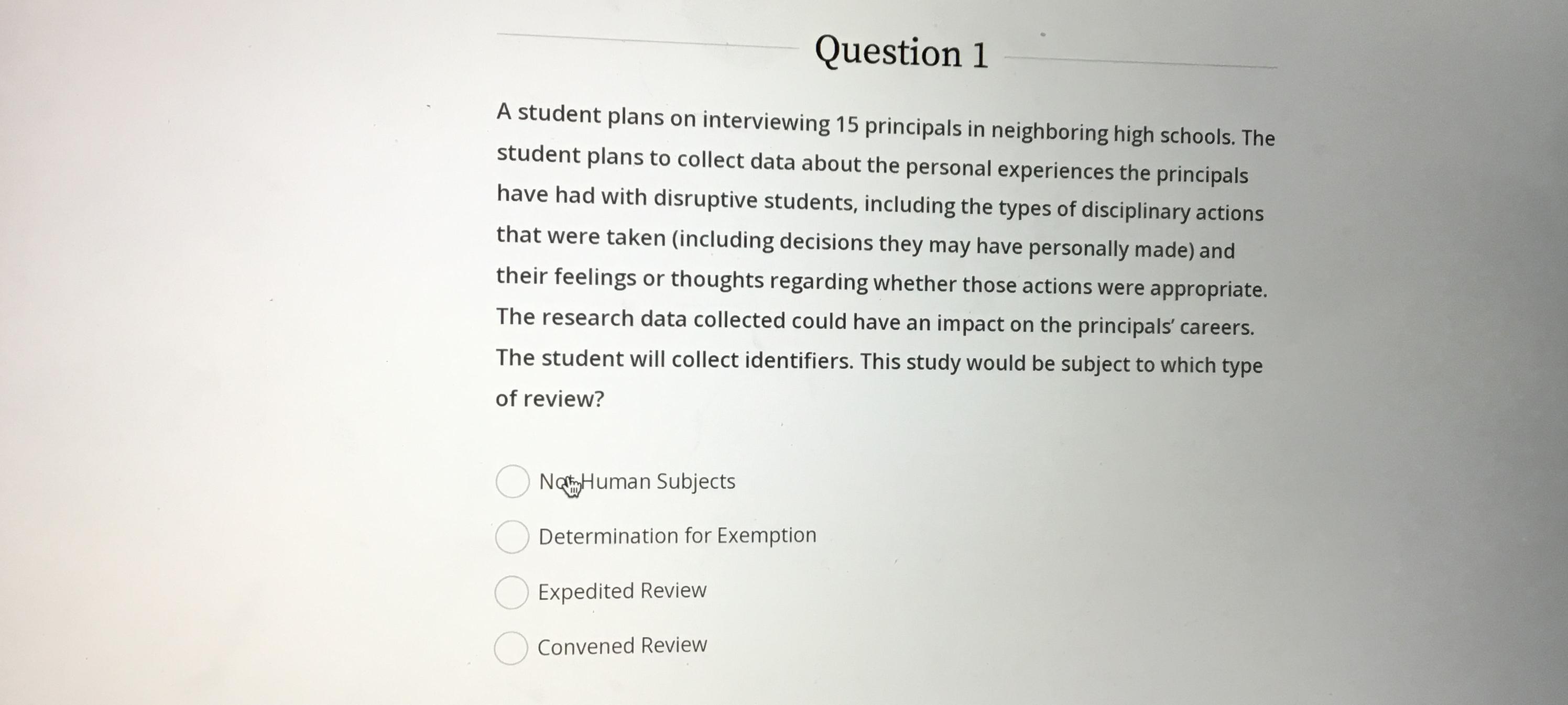Solved Question 1A student plans on interviewing 15 | Chegg.com