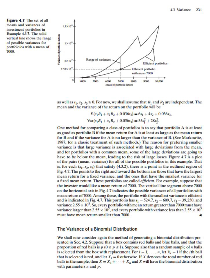 Solved Consider the example efficient portfolio at the end | Chegg.com