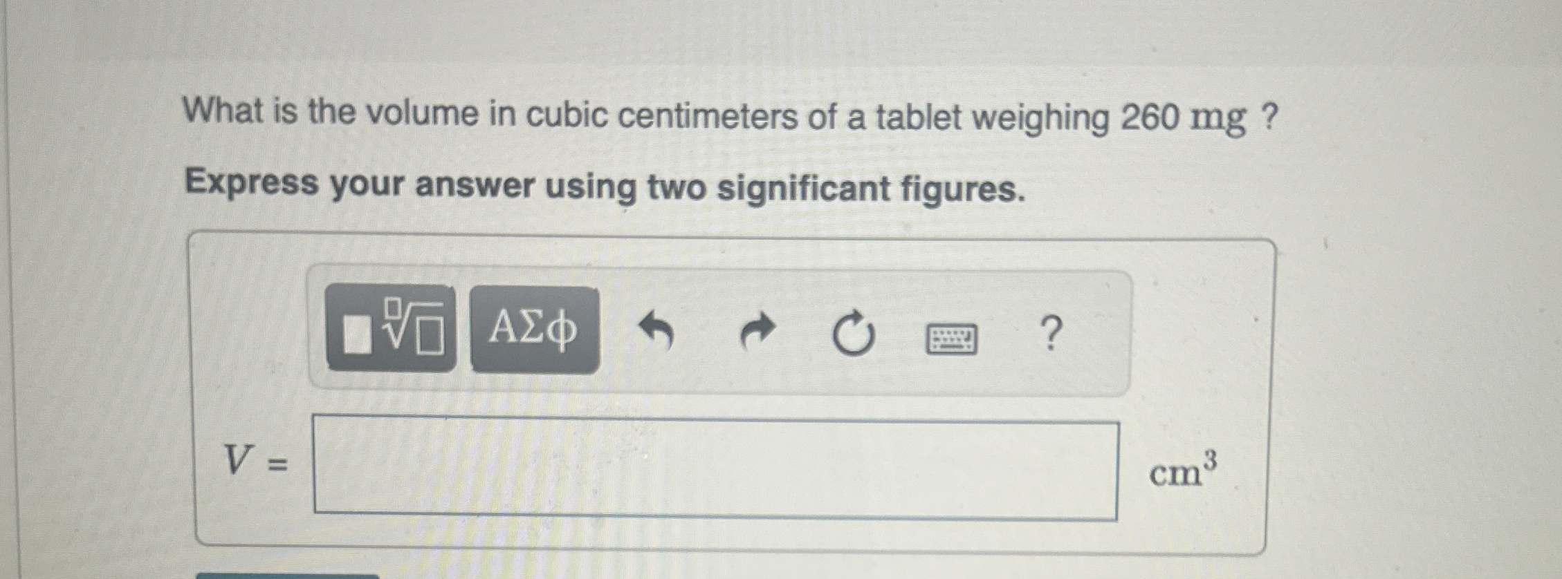 Solved What is the volume in cubic centimeters of a tablet | Chegg.com