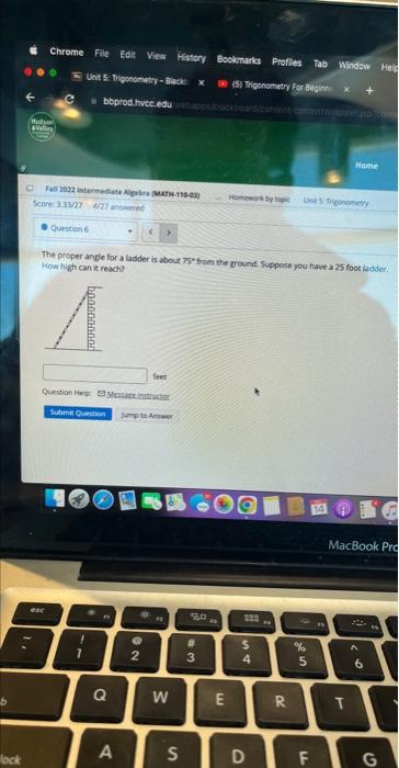 Solved The proper angle for a ladder is about 75∗ frem the | Chegg.com
