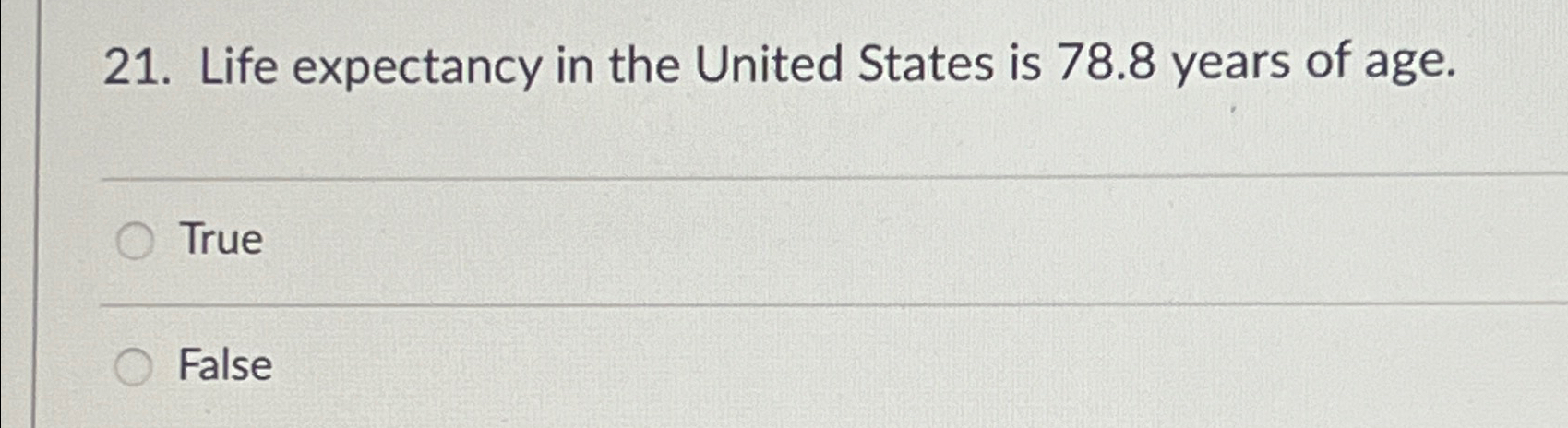 Solved Life expectancy in the United States is 78.8 ﻿years | Chegg.com