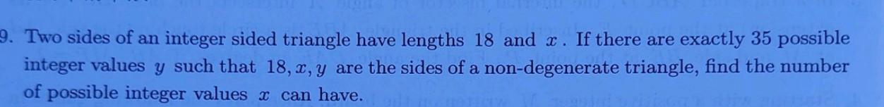 Solved Two sides of an integer sided triangle have lengths | Chegg.com