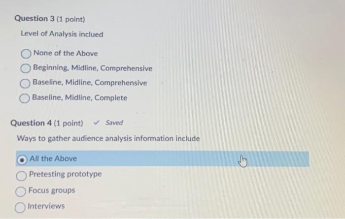 Solved Question 3 (1 point) Level of Analysis inclued None | Chegg.com