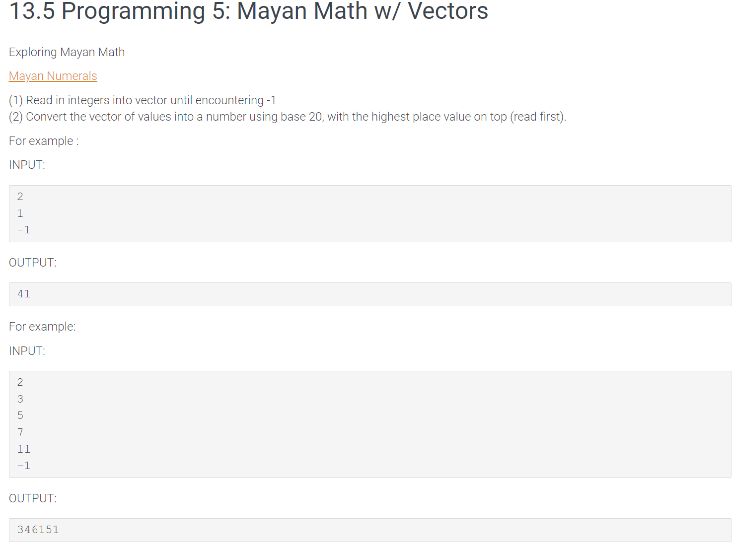Solved Exploring Mayan MathMayan Numerals(1) ﻿Read in | Chegg.com