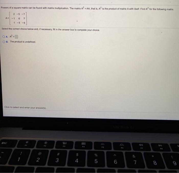 Solved Powers of a square matrix can be found with matrix | Chegg.com