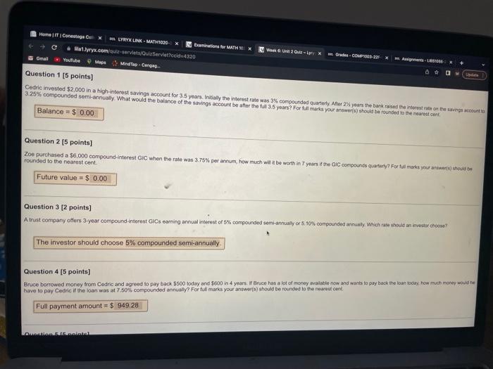 Question 1 [ 6 points] Question 2 [5 points] rounded | Chegg.com