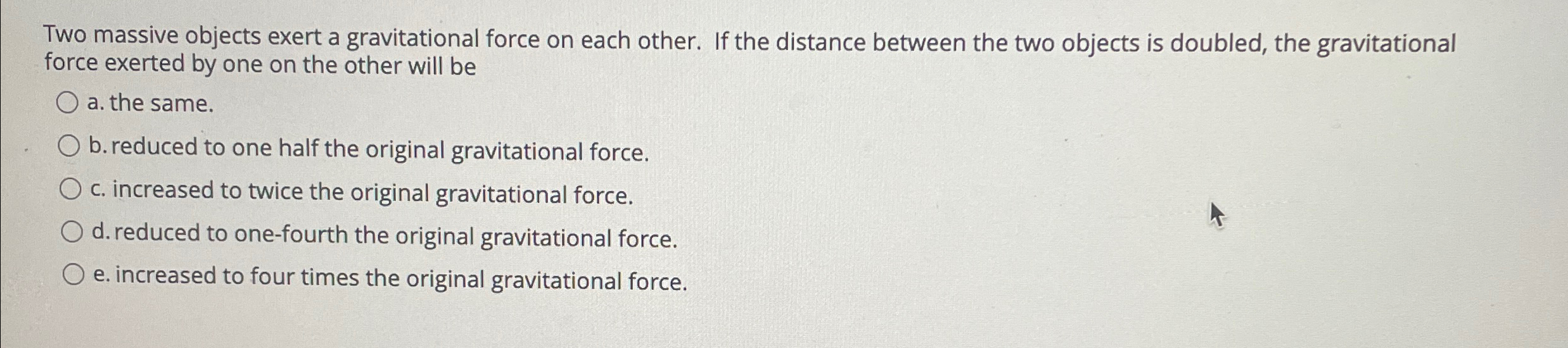 Solved Two massive objects exert a gravitational force on | Chegg.com